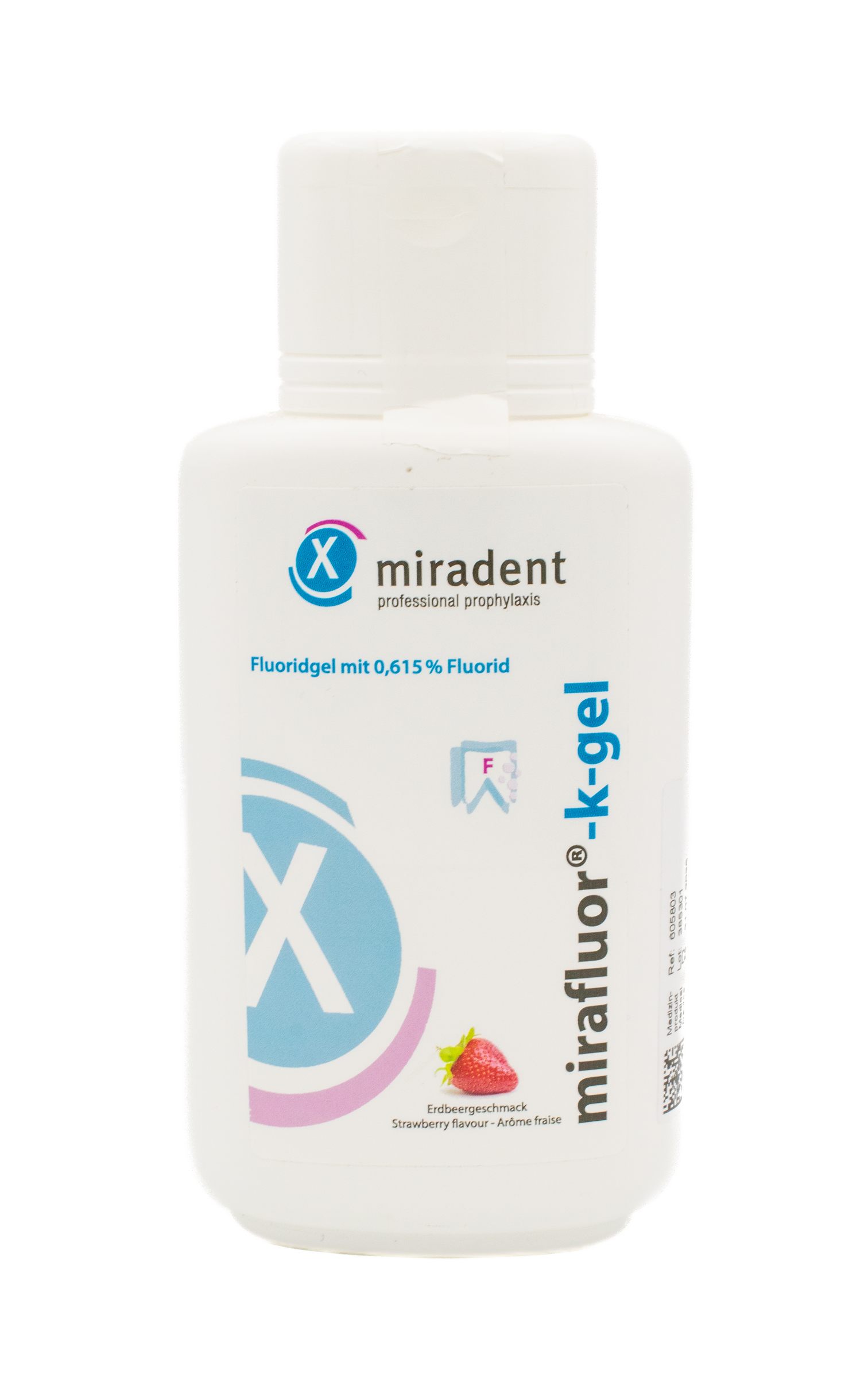 Miradent Mirafluor K-Gel zubní gel jahoda 250 ml - Nazuby.cz