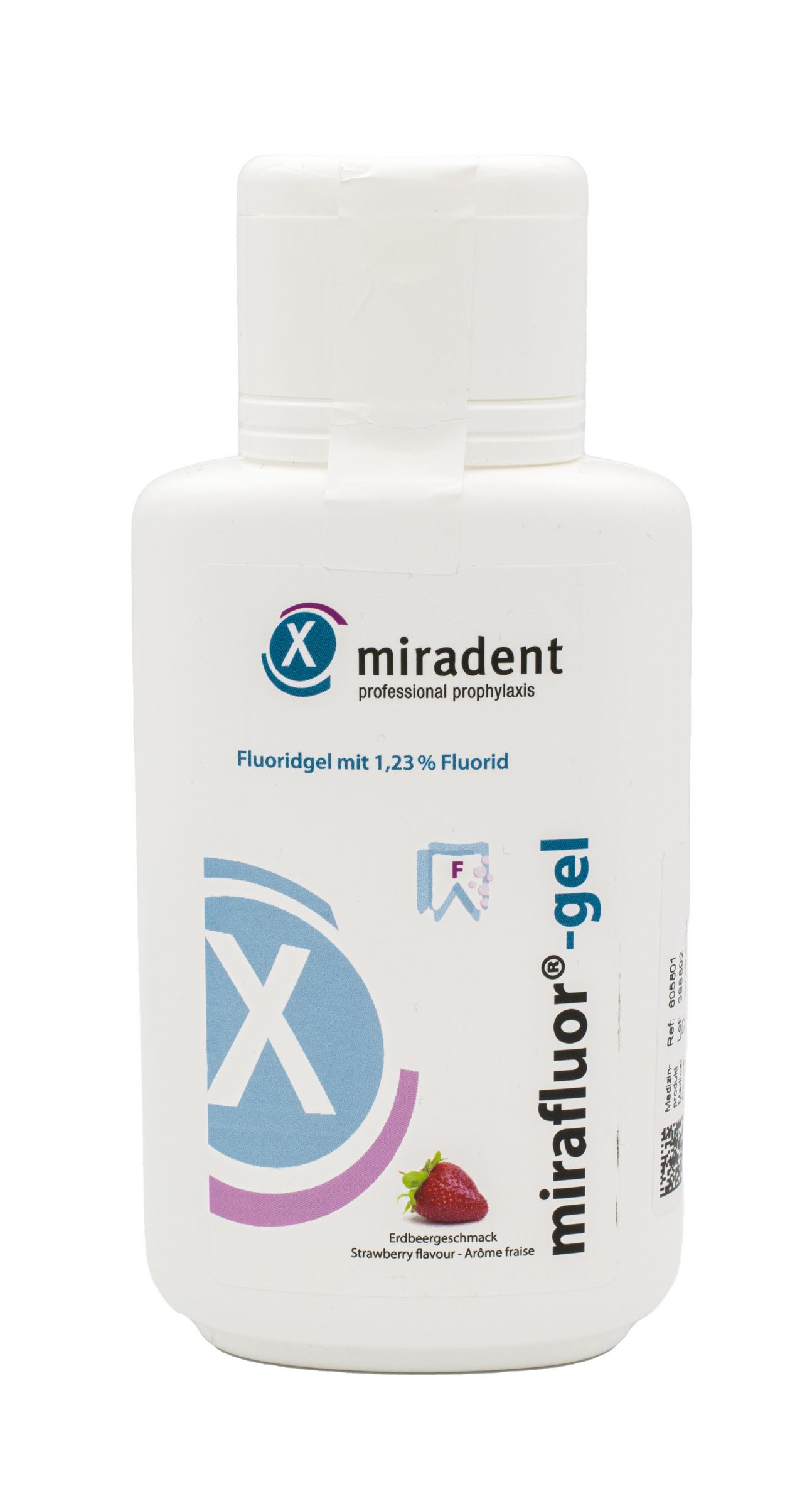 Miradent Mirafluor gel jahoda 250 ml - Nazuby.cz